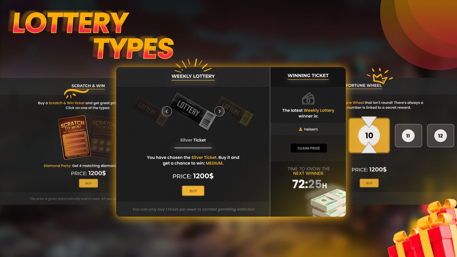 [ESX/QB] 3x1 Advanced Lottery System v2 + Scratch & Win + Fortune Wheel ...