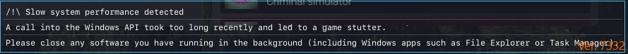 Slow system performance detected.. a call into the windows api took too ...
