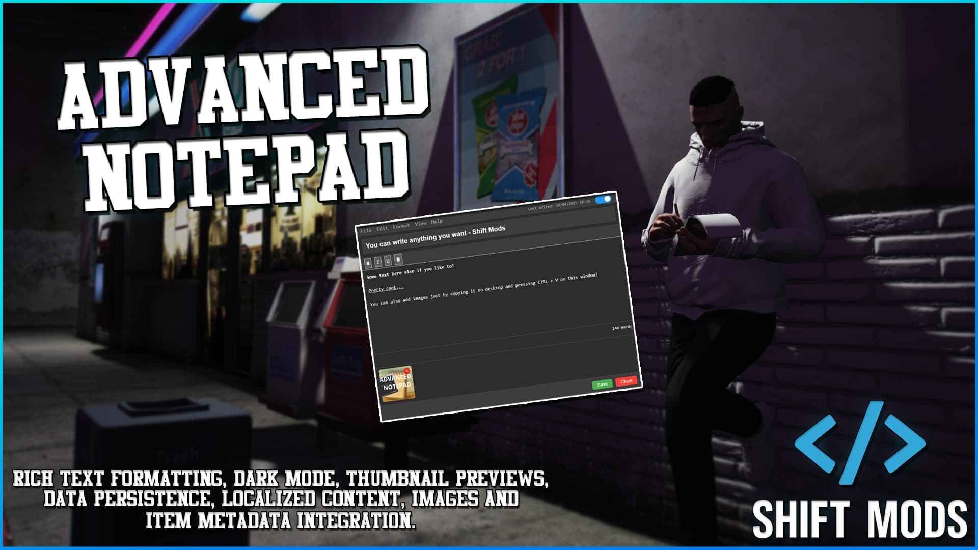 Notepad Script - FiveM Releases - Cfx.re Community