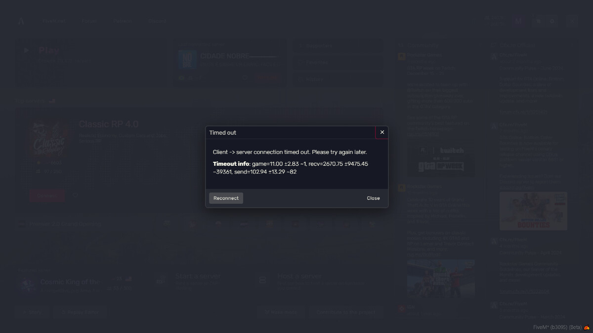 My Fivem Has A Timeout Error Fivem Client Support Cfx Re Community