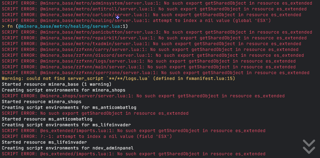 GetSharedObject Bug Errors - ES/ESX - Cfx.re Community