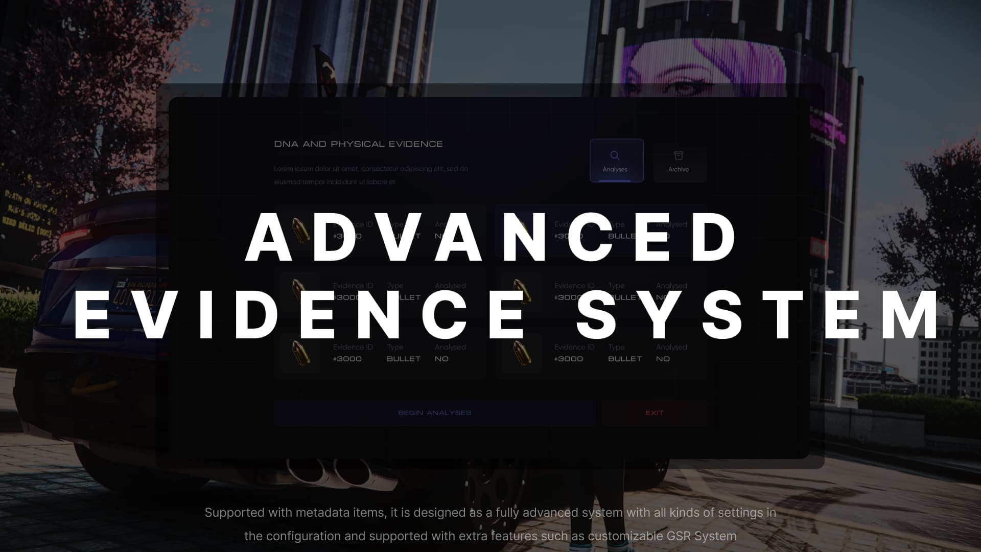 Advanced Evidence System | Blood, Bullet & GSR - FiveM Releases - Cfx ...