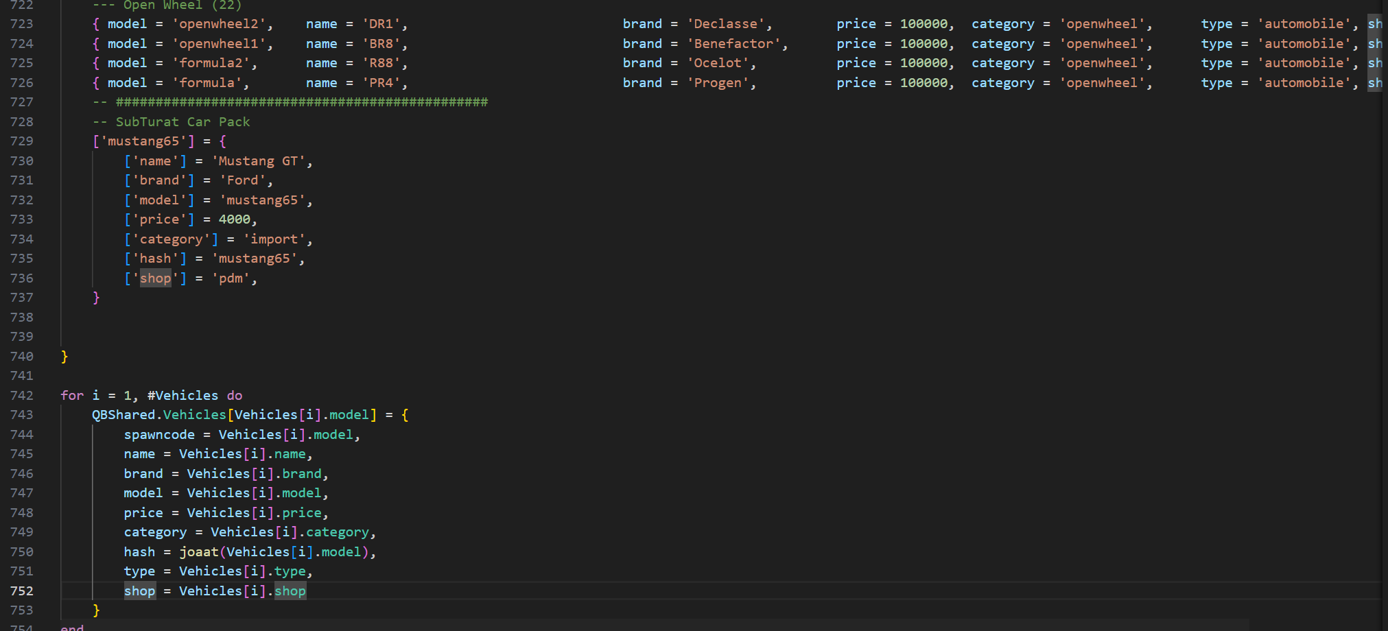 [HELP] Add-on vehicles won't show in adminmenu/shop/garage - QBCore ...