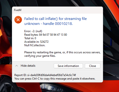 Fivem Error Fivem Client Support Cfx Re Community