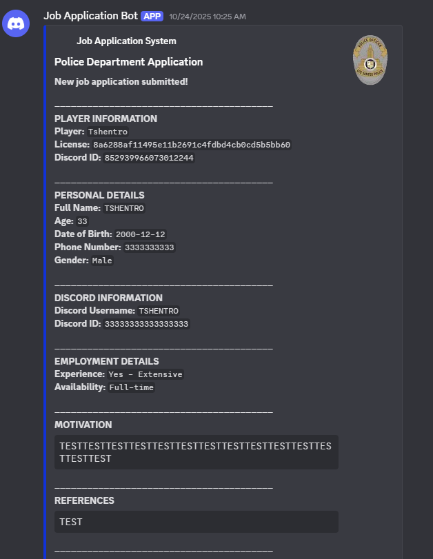 Job Application System - FiveM Releases - Cfx.re Community
