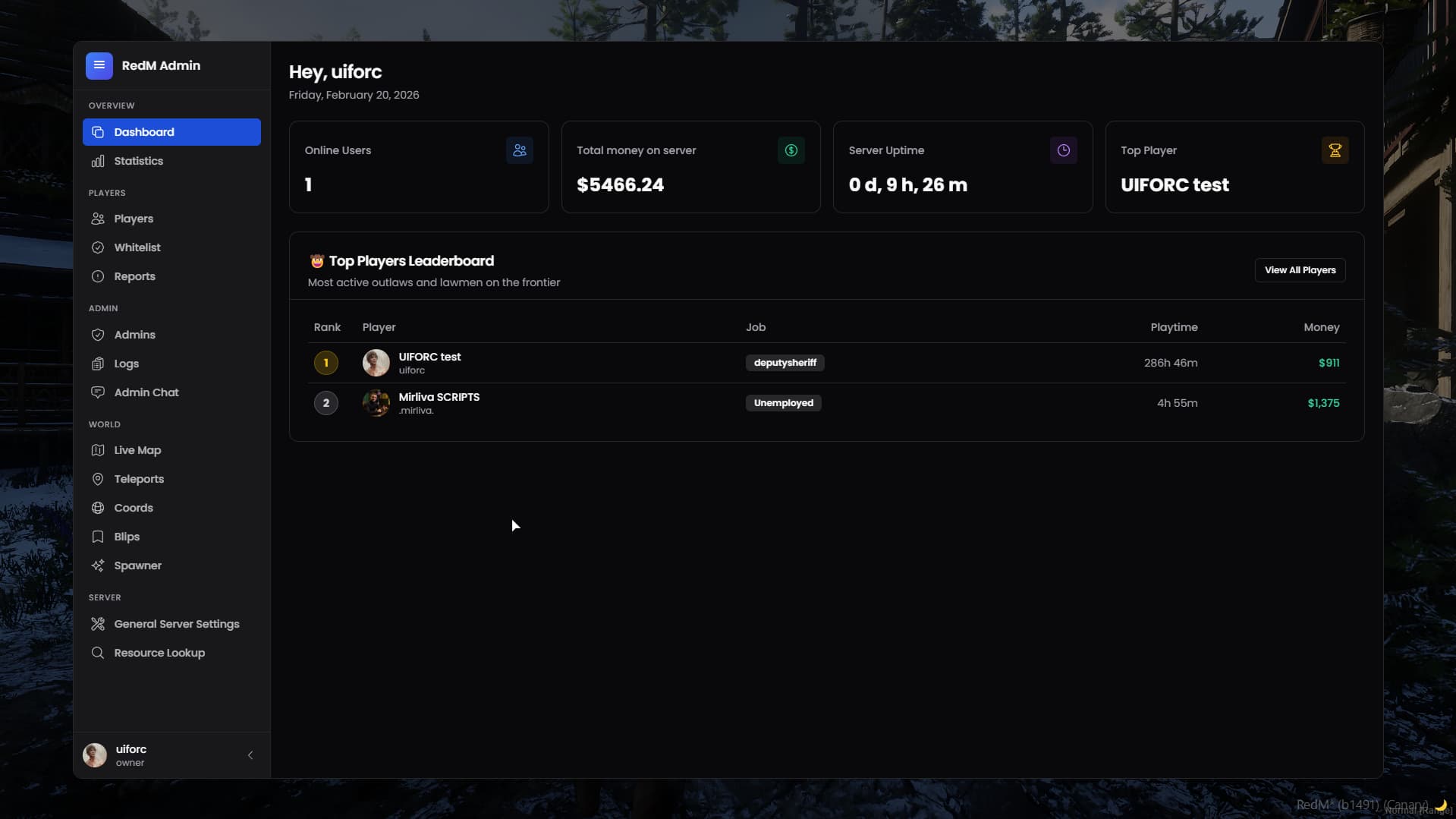CAS Admin Menu v2.5 (VORP & RSG) | RedM Admin Menu - RedM Releases ...