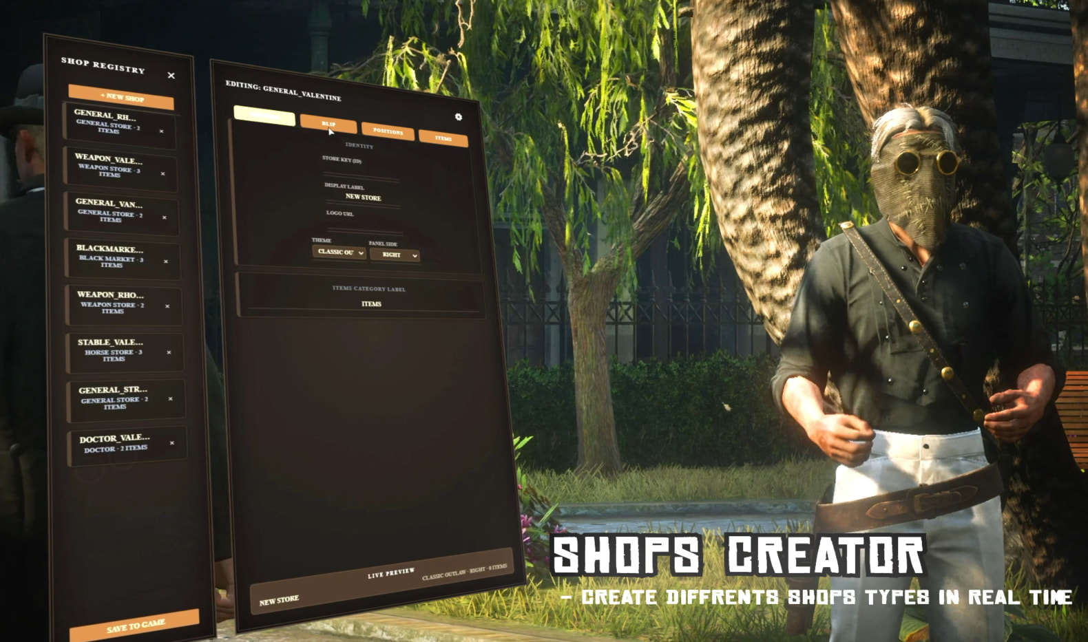 Rd shop creator | advanced shop creator in game | vorp | custom - RedM ...