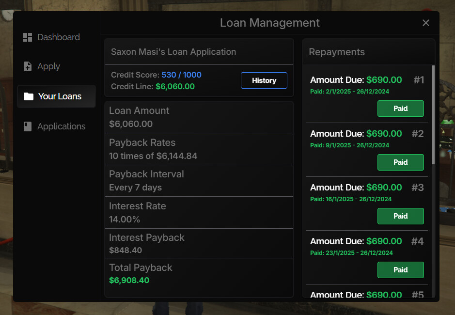 [QB/ESX] Loans aka No1 Loans System Script - FiveM Releases - Cfx.re ...