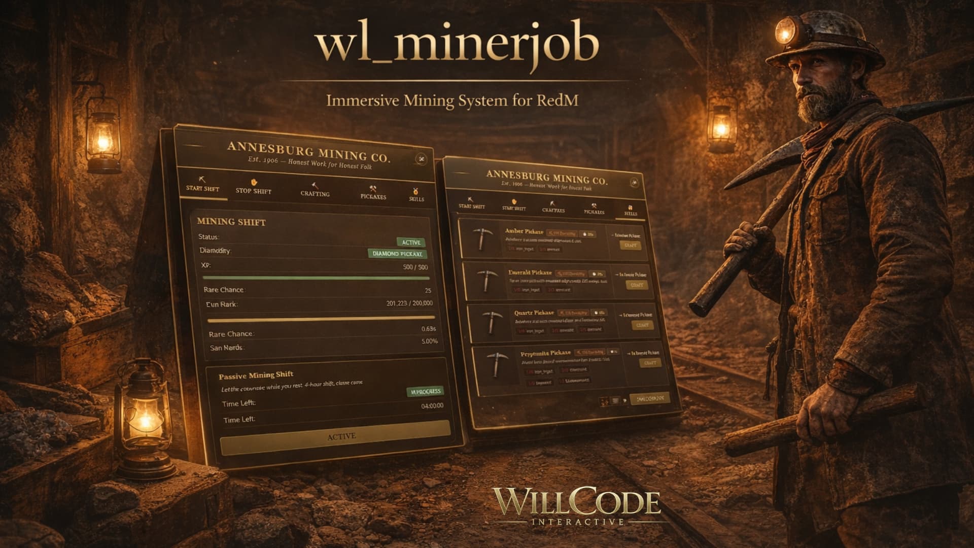 ⛏️ [PAID] wl_minerjob — Premium Mining Job for RedM (VORP Core) [EN/RO ...