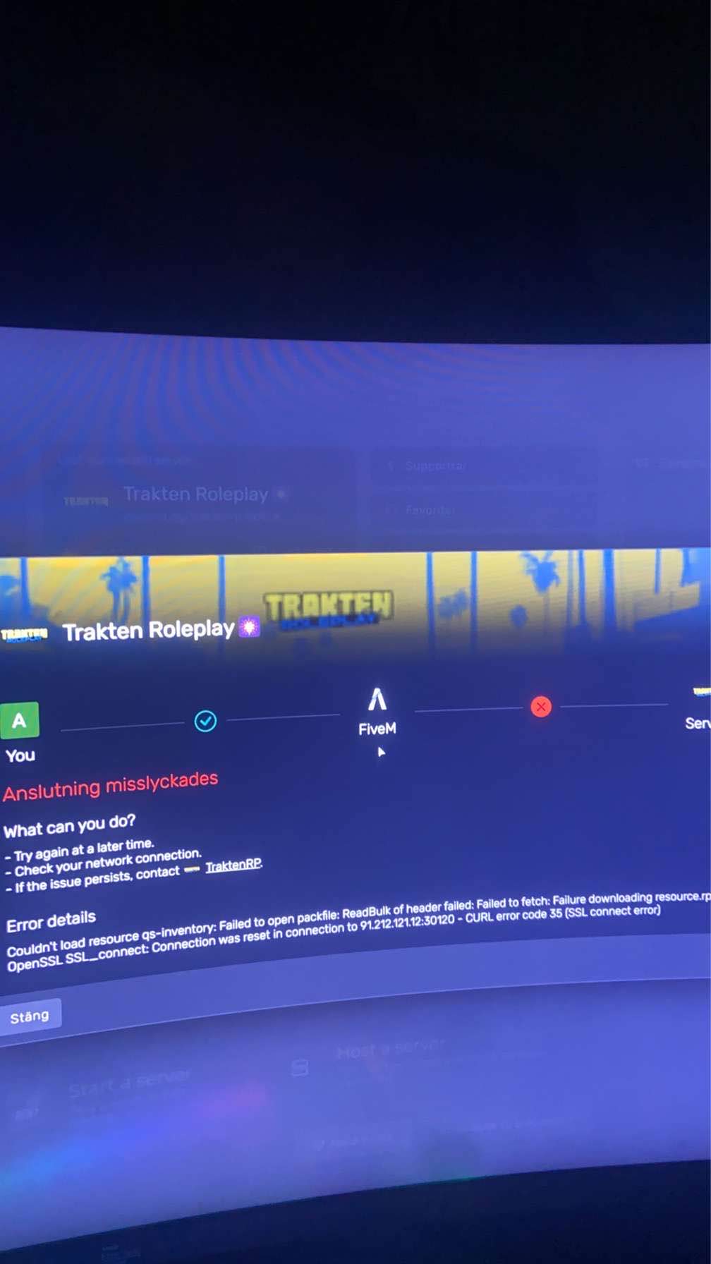 Fivem error: failed to open packfile: readbulk of header failed - FiveM Client Support - Cfx.re ...