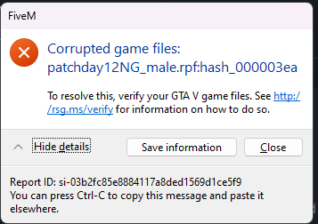 Corrupted Game Files due to MP Ped - FiveM Client Support - Cfx.re ...