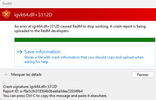 Crash redm - RedM Client Support - Cfx.re Community