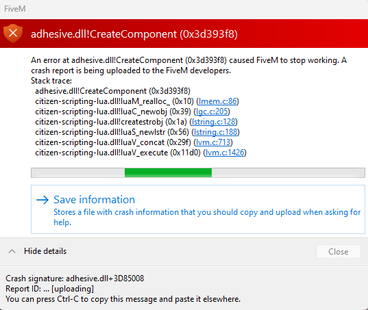 Fivem Citizen crash adhesive.dll help plz - FiveM Client Support - Cfx.re Community