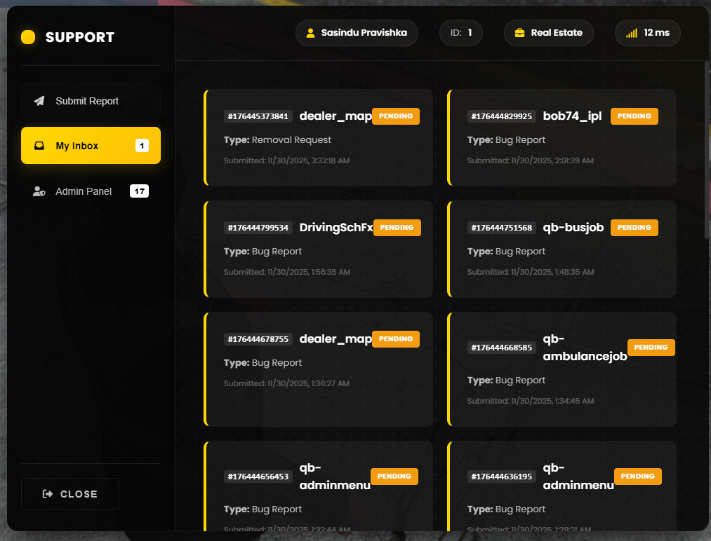 Advanced Bug Report System | Modern UI | Discord Logs | Admin Panel - FiveM Releases - Cfx.re ...