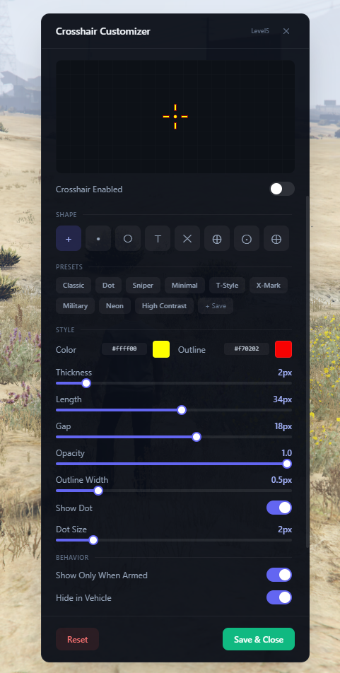 [PAID] [Standalone] Crosshair Customizer -- Level5 Dev - FiveM Releases ...