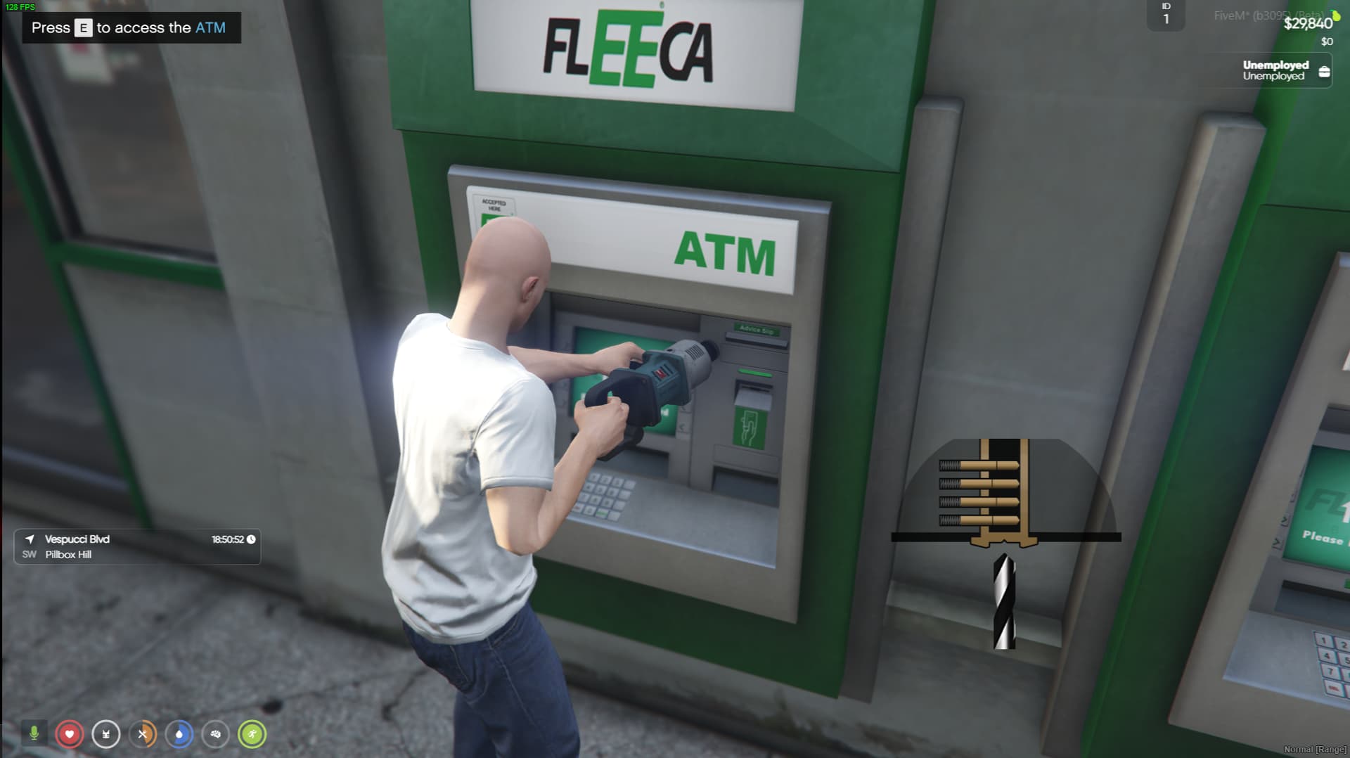 [Free] [ESX/QBCore/QBox] Realistic ATM Robbery | Pull ATM From Wall ...