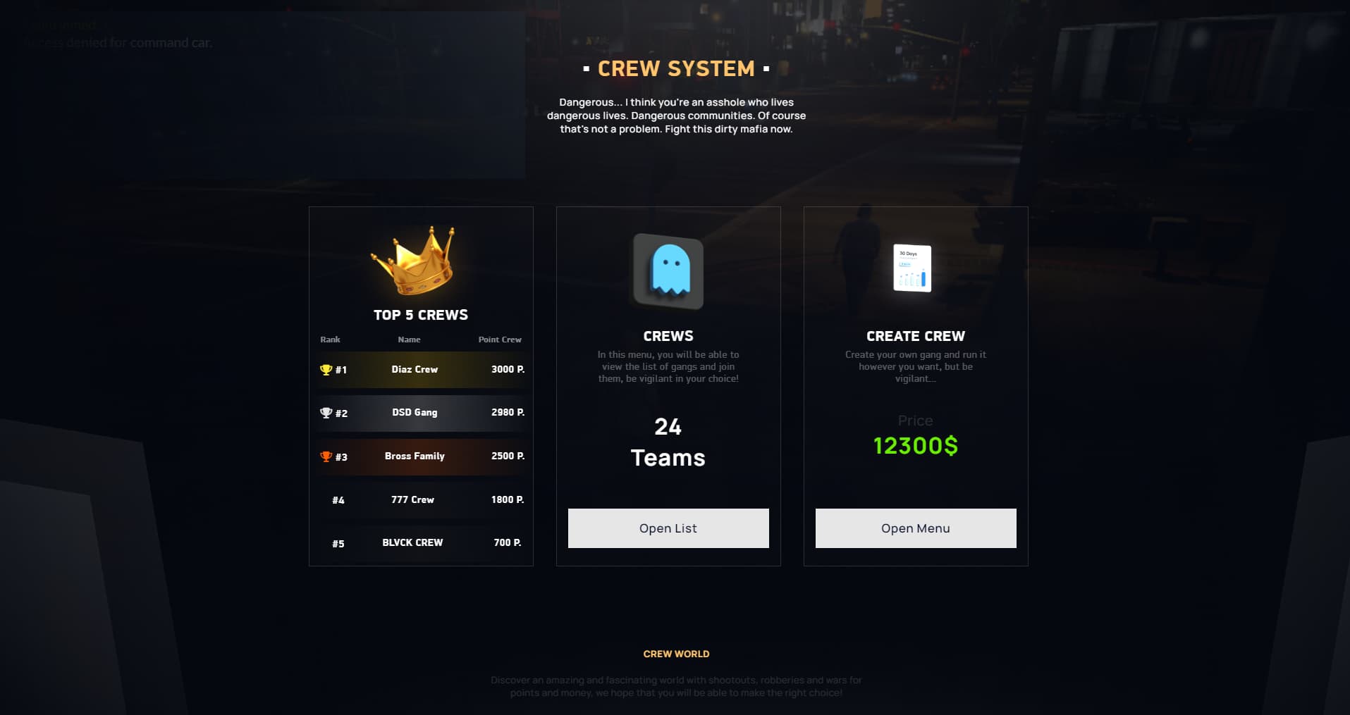 [DISCOUNT][ESX/QB] Crew & Family System - FiveM Releases - Cfx.re Community