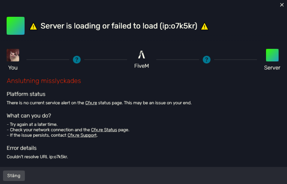 Server is loading or failed to load - FiveM Client Support - Cfx.re Community