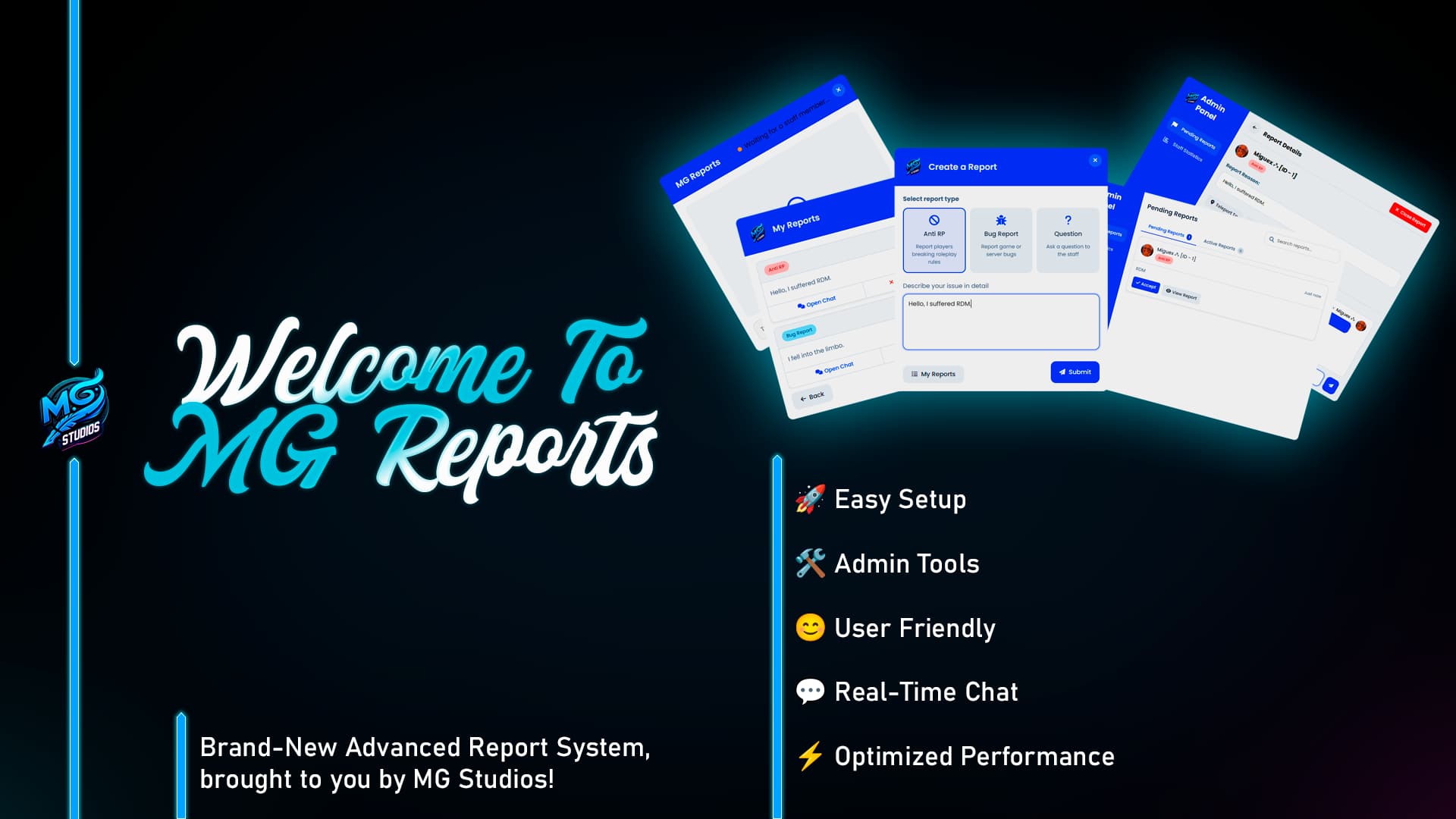 📩 MG Reports | Standalone | Advanced In-Game Report System - FiveM ...