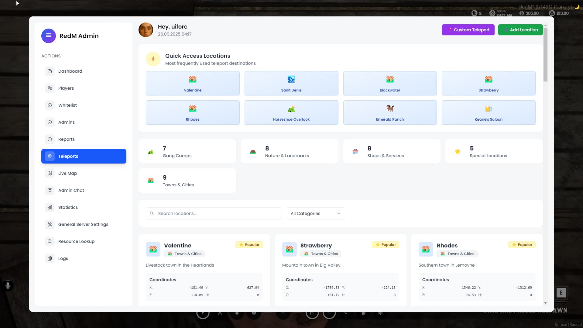 Premium Admin Menu & Report, Whitelist, Livemap & more | CAS - RedM ...
