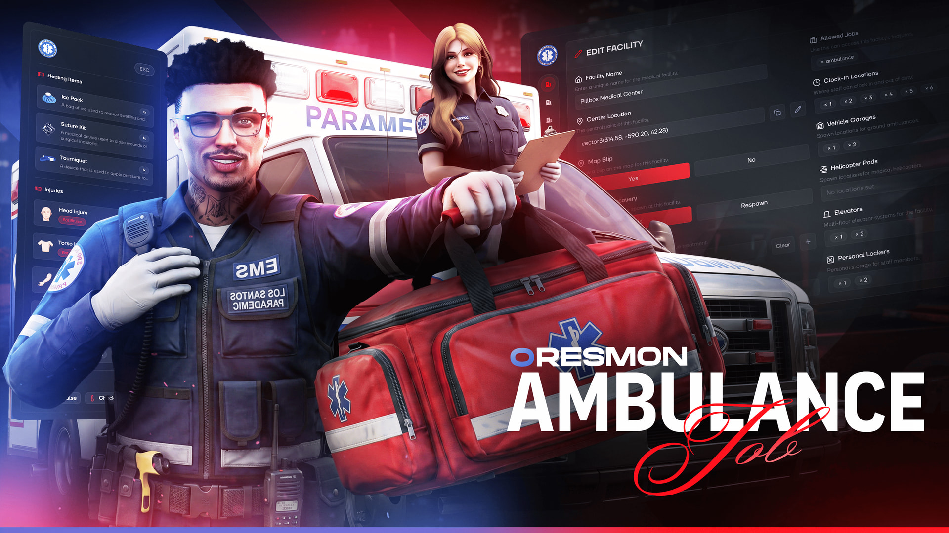 FiveM Ambulance Job Pack Script – Advanced Hospital Creator (All-in-One ...