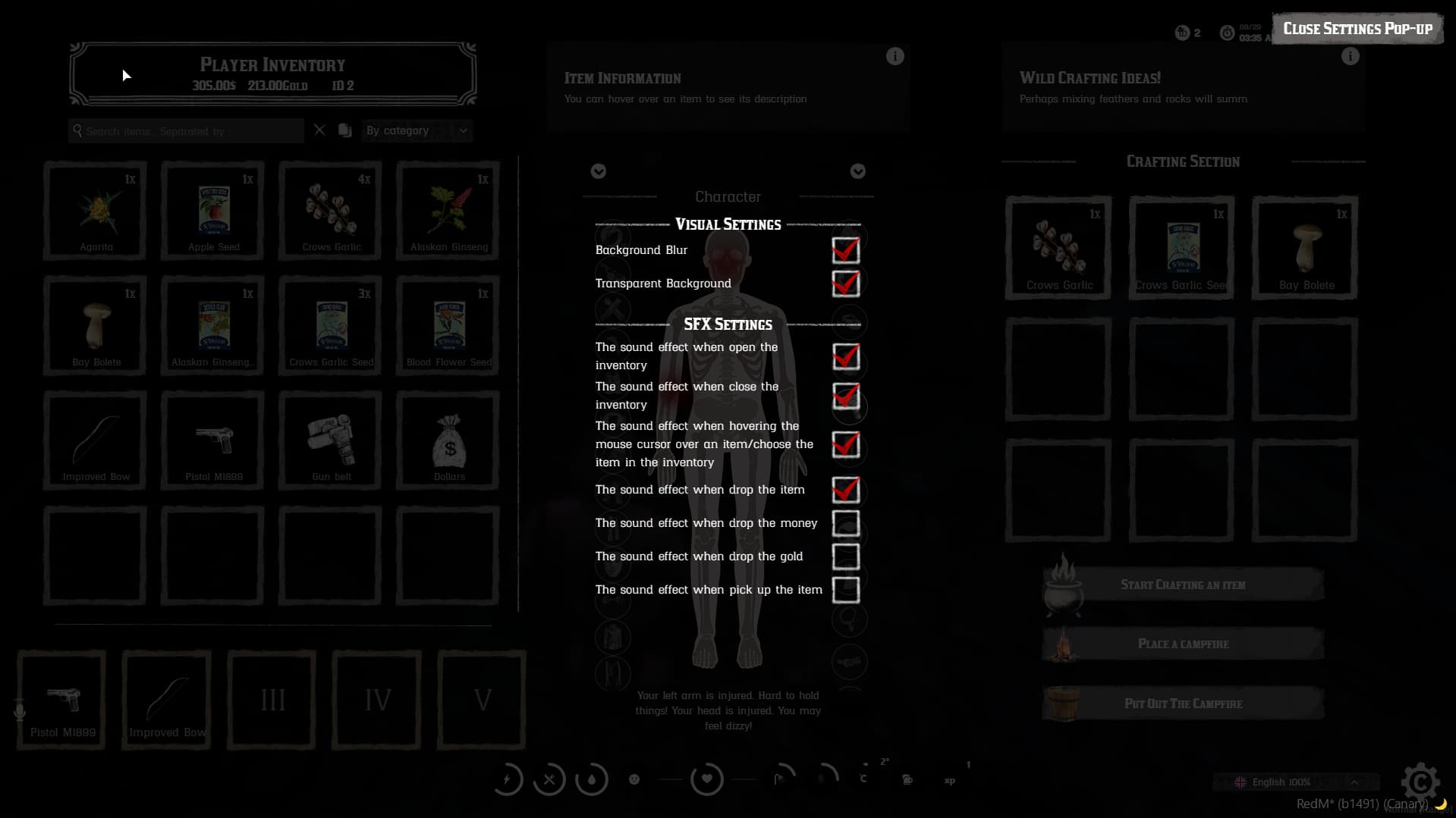 CAS | Inventory, Crafting, Injury, Stashes, Hotbar - All In One - RedM ...