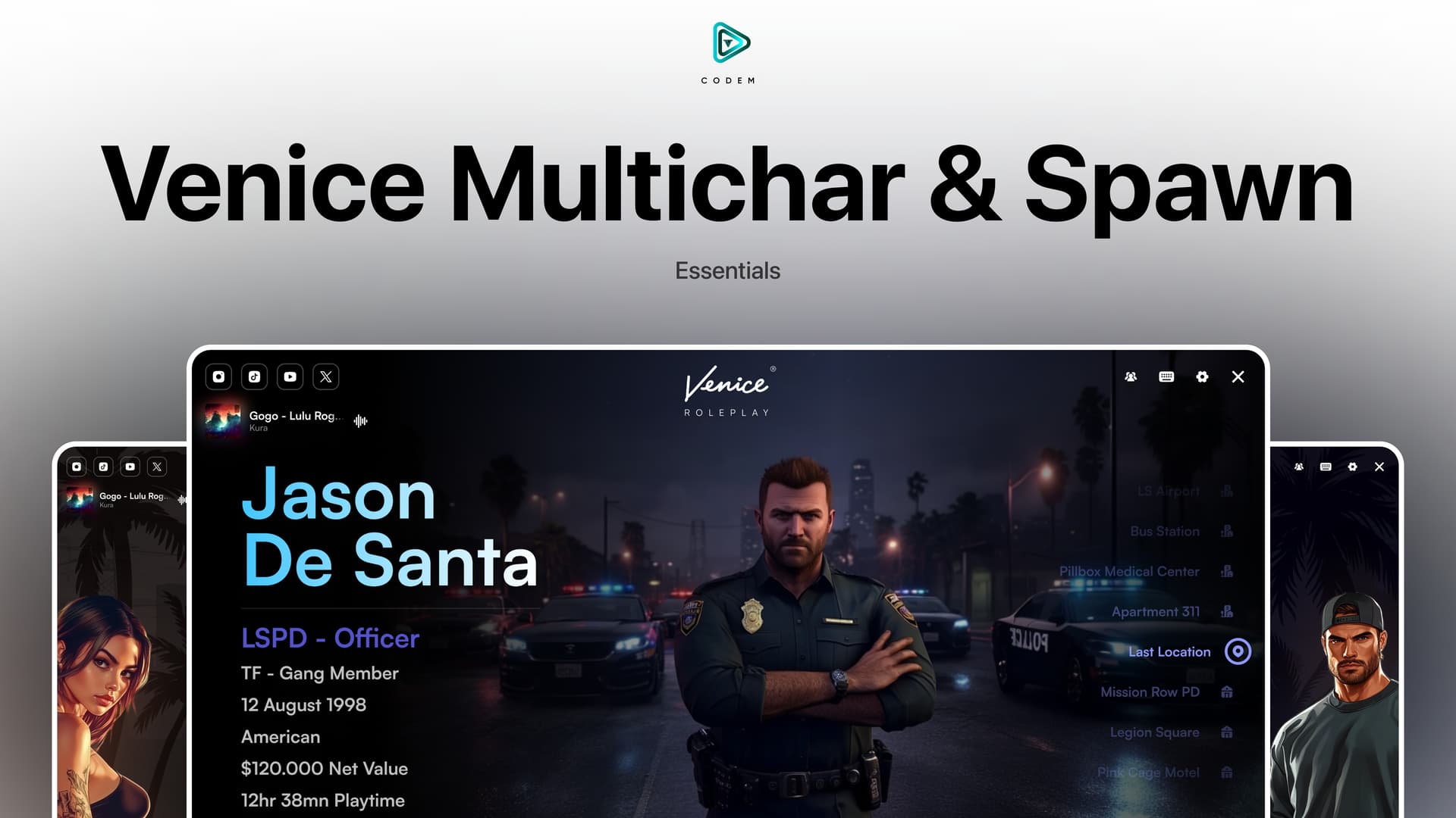 CodeM Venice Multichar & Spawn - Advanced Multicharacter ESX QB - FiveM Releases - Cfx.re Community