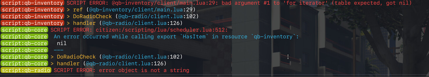 Errors need help - QBCore - Cfx.re Community