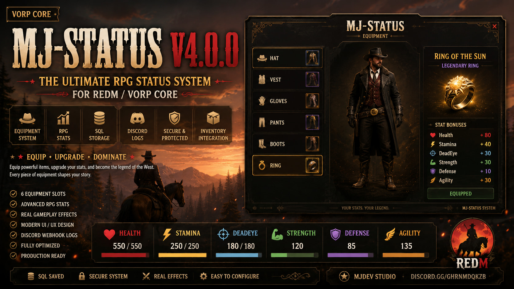 VORP/RSG] MJ-Status v4.0.0 - RedM Releases - Cfx.re Community