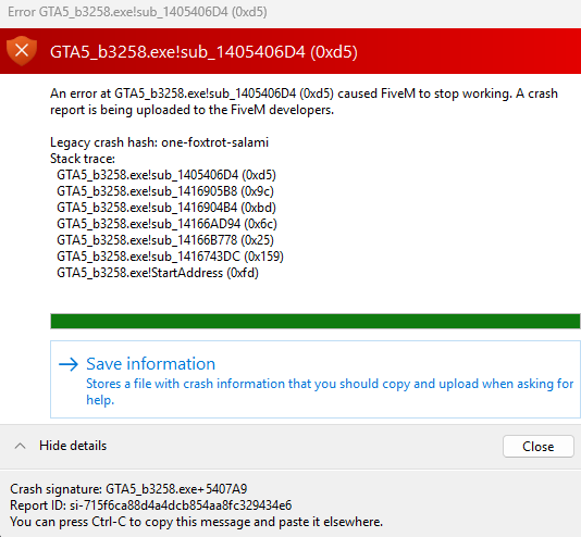 FiveM Crash - FiveM Client Support - Cfx.re Community