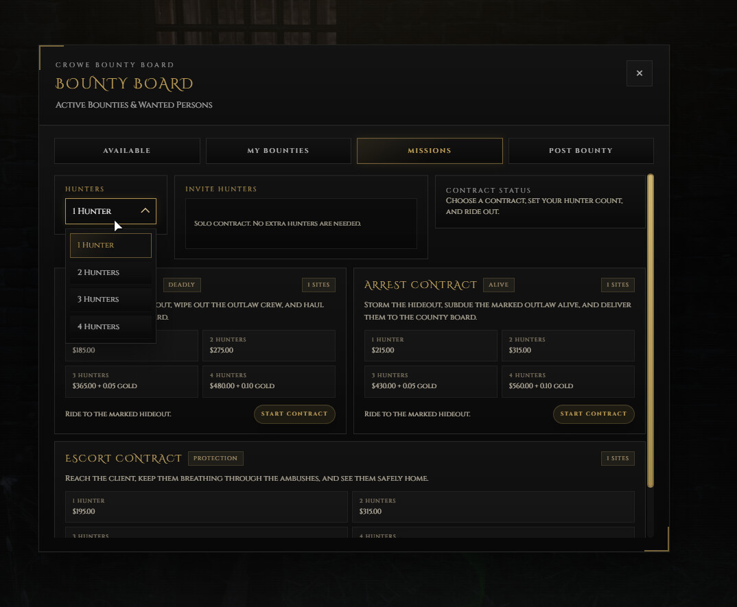 [VORP] Crowe Bounty Board - Player Warrants, Legendary Hunts & Party ...