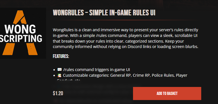 WongRules - Simple STANDALONE Rules UI - FiveM Releases - Cfx.re Community