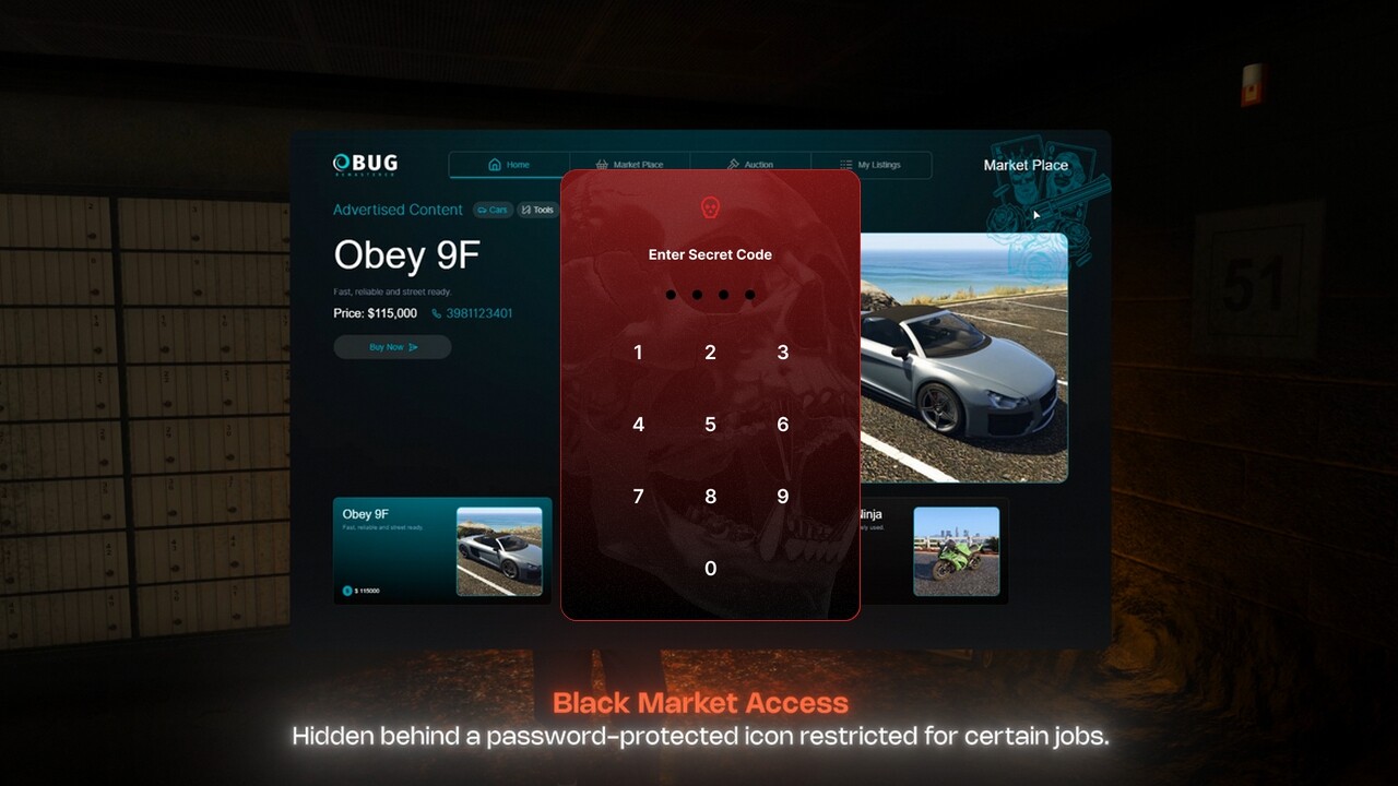 Marketplace + Black Market | Auctions, Minigames,Ads & More! - FiveM ...