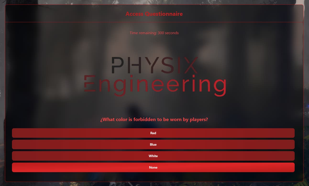 Access Questionnaire/Test/Whitelist - P6 Whitelist [ESX/QBCore ...