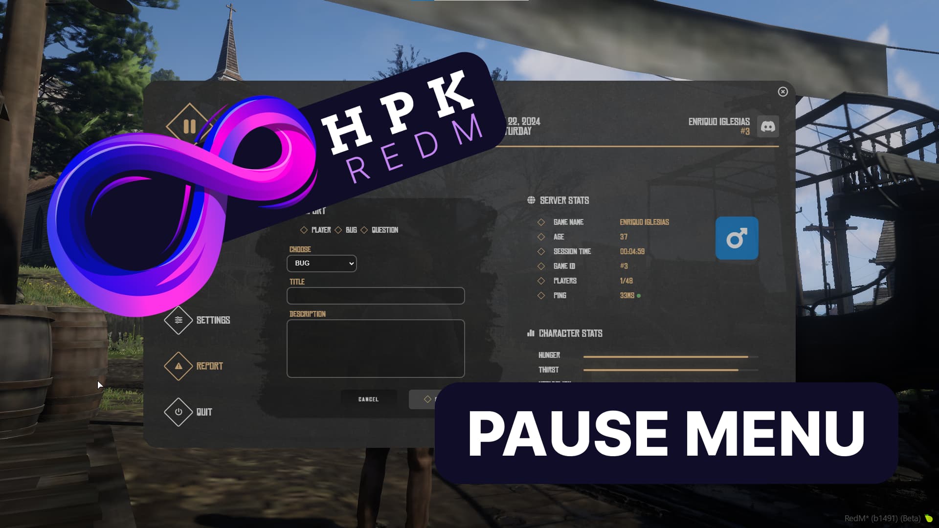 Hpk Pause Menu With Report Ui [vorp][rsg] Redm Releases Cfx Re Community