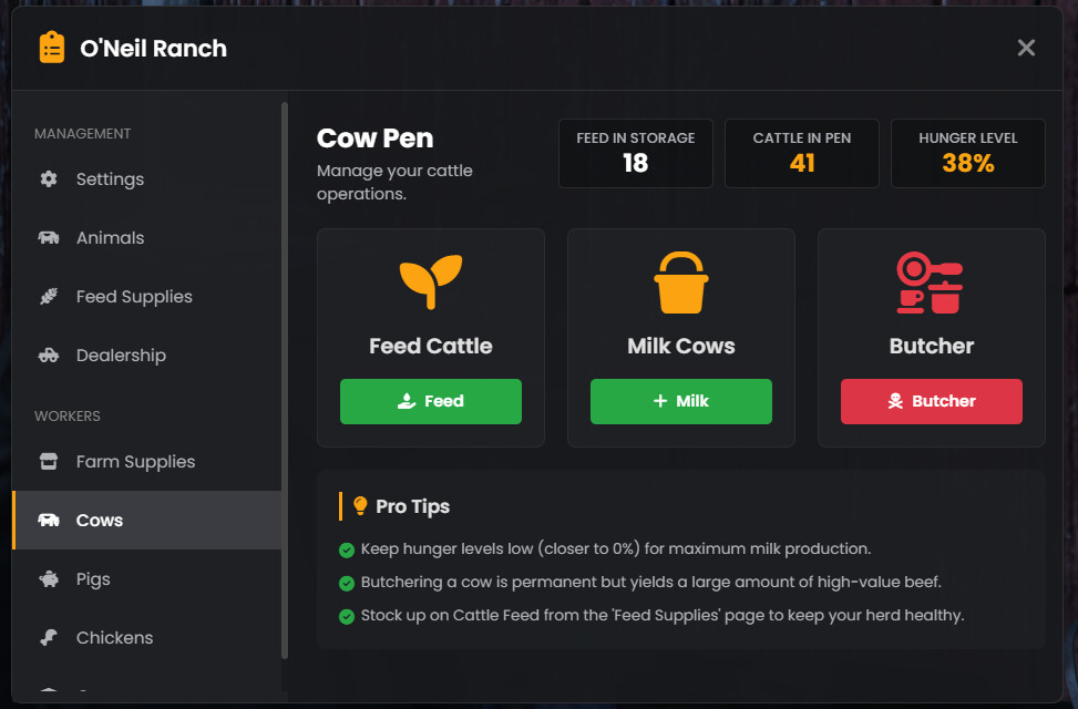[QB/ESX] kb - farming (Custom UI, Livestock, Feed & Gather, Hire Staff ...