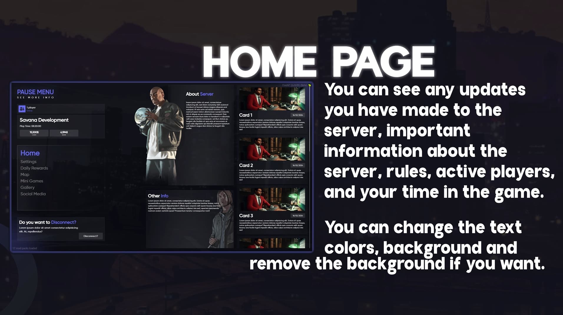 [SAVANA] Advanced Pause Menu [QB/ESX/QBOX] - FiveM Search