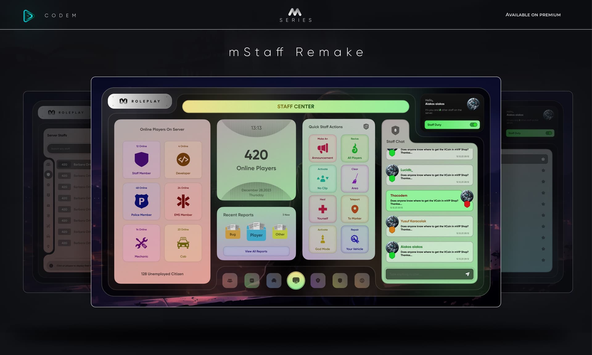 CodeM mStaff Remake | ESX - QB | ( Advanced Staff System ) - FiveM ...