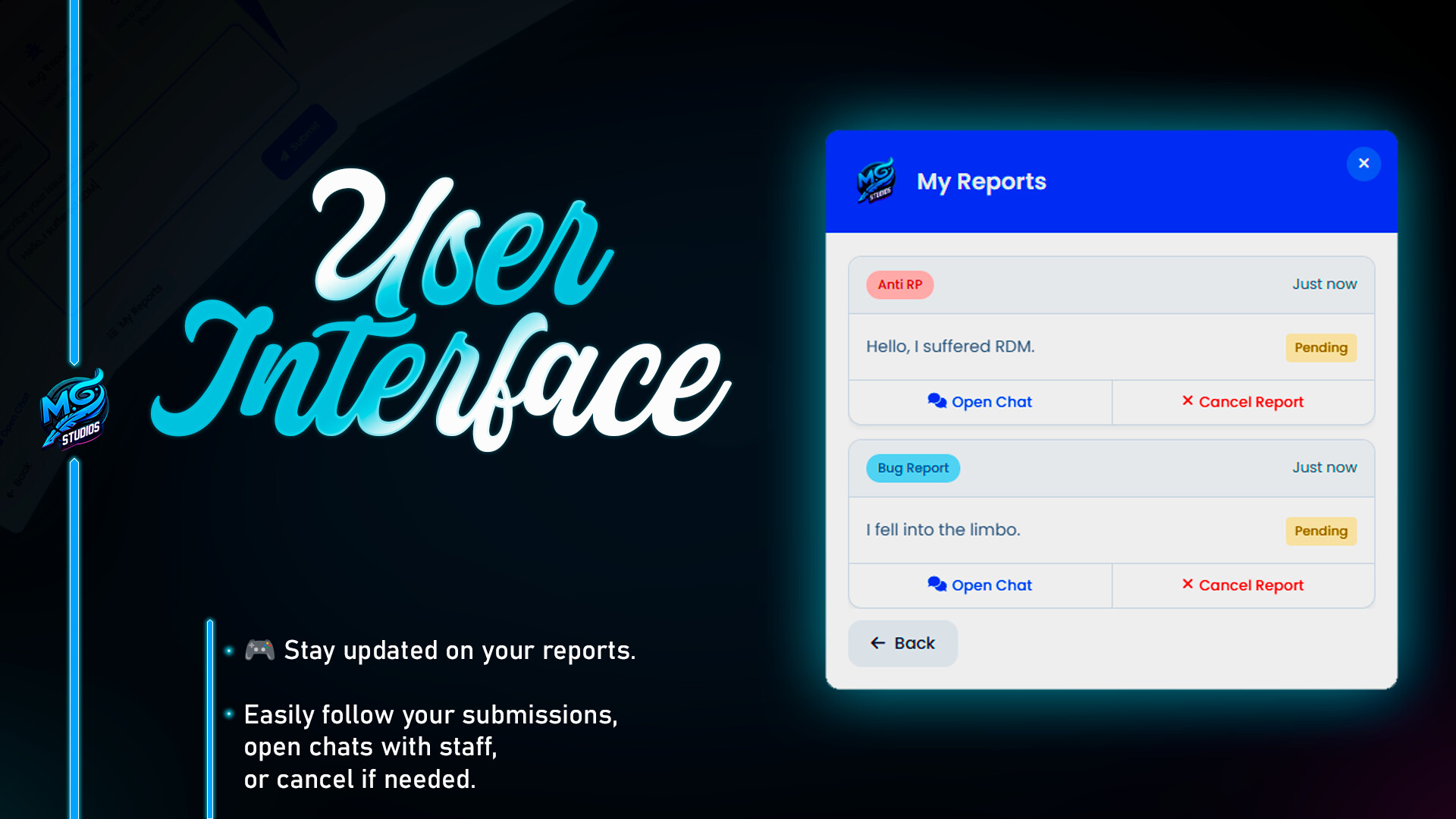 📩 MG Reports | Standalone | Advanced In-Game Report System - FiveM ...