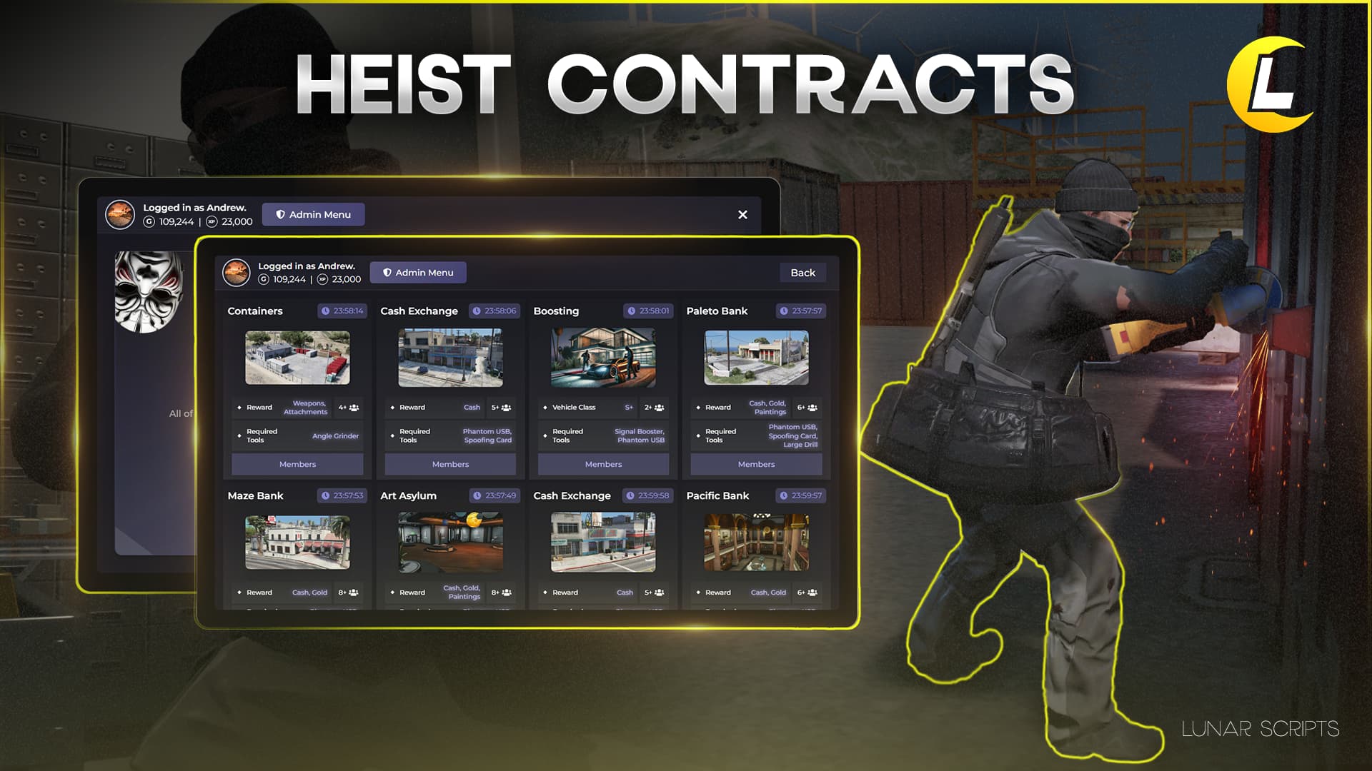 [ESX/QB] Heist Contracts | 10+ unique heists included - FiveM Releases - Cfx.re Community