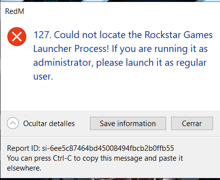 Error 127 - RedM Client Support - Cfx.re Community