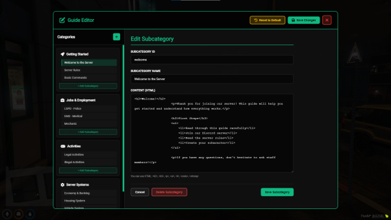 Server Guidebook System for QBox - FiveM Releases - Cfx.re Community