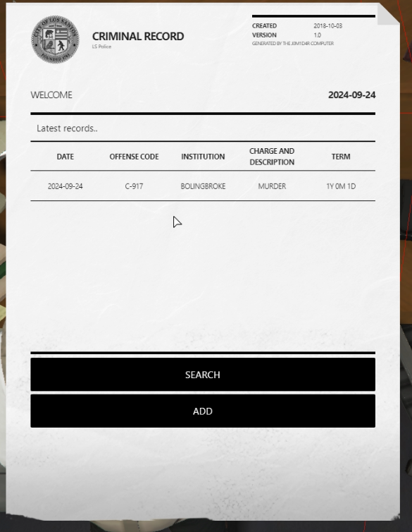 [Free] [QBCore] Jomidar Criminal Record Script (Sleek UI) - FiveM ...