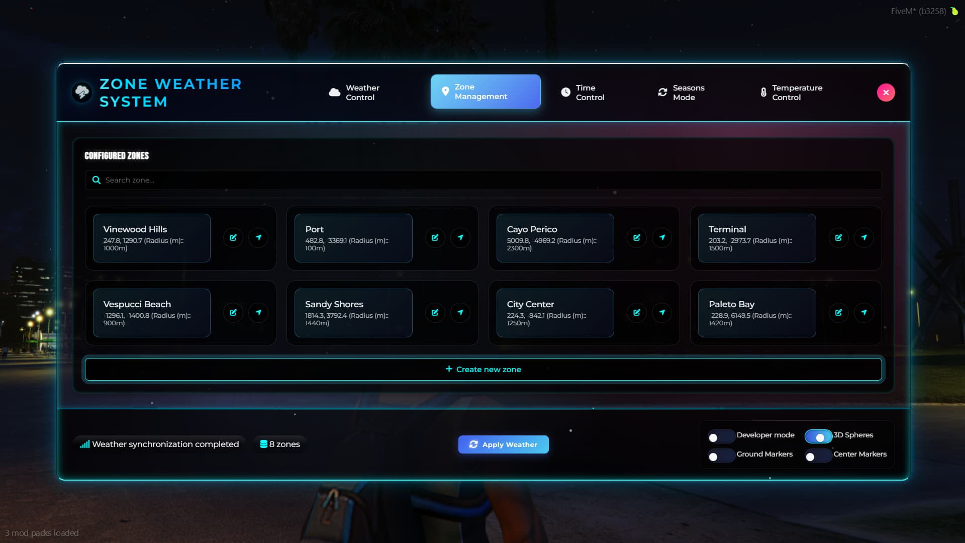 Zone Weather System v3.0 [ESX/QB/QBOX] Temperature System • Time ...