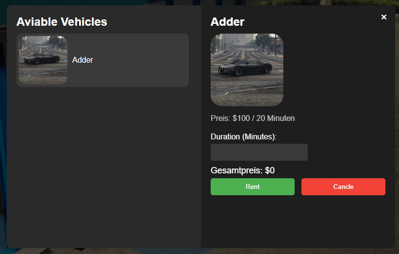 [ESX] Vehicle Rental Script - FiveM Releases - Cfx.re Community