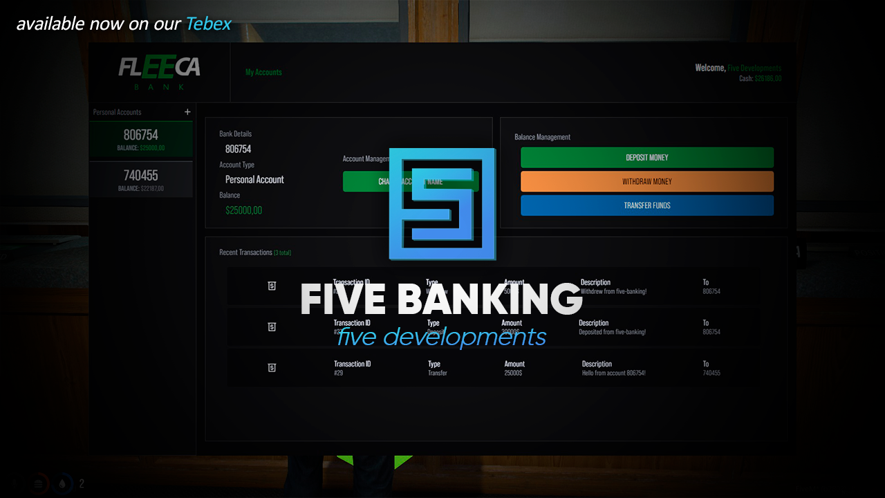 [QB / ESX] five-banking | Advanced banking system - FiveM Releases - Cfx.re Community