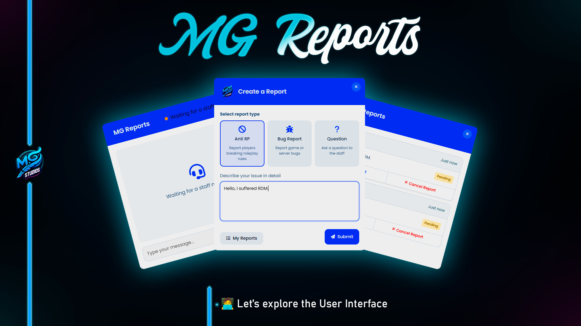 📩 MG Reports | Standalone | Advanced In-Game Report System - FiveM ...
