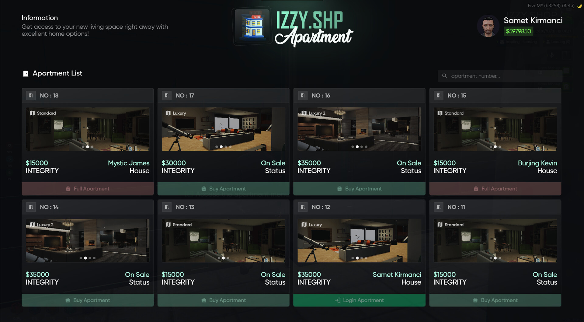 Advanced Apartment System - FiveM Releases - Cfx.re Community