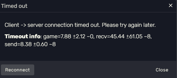 Clients losing connection with the server with the “timeout” reason ...