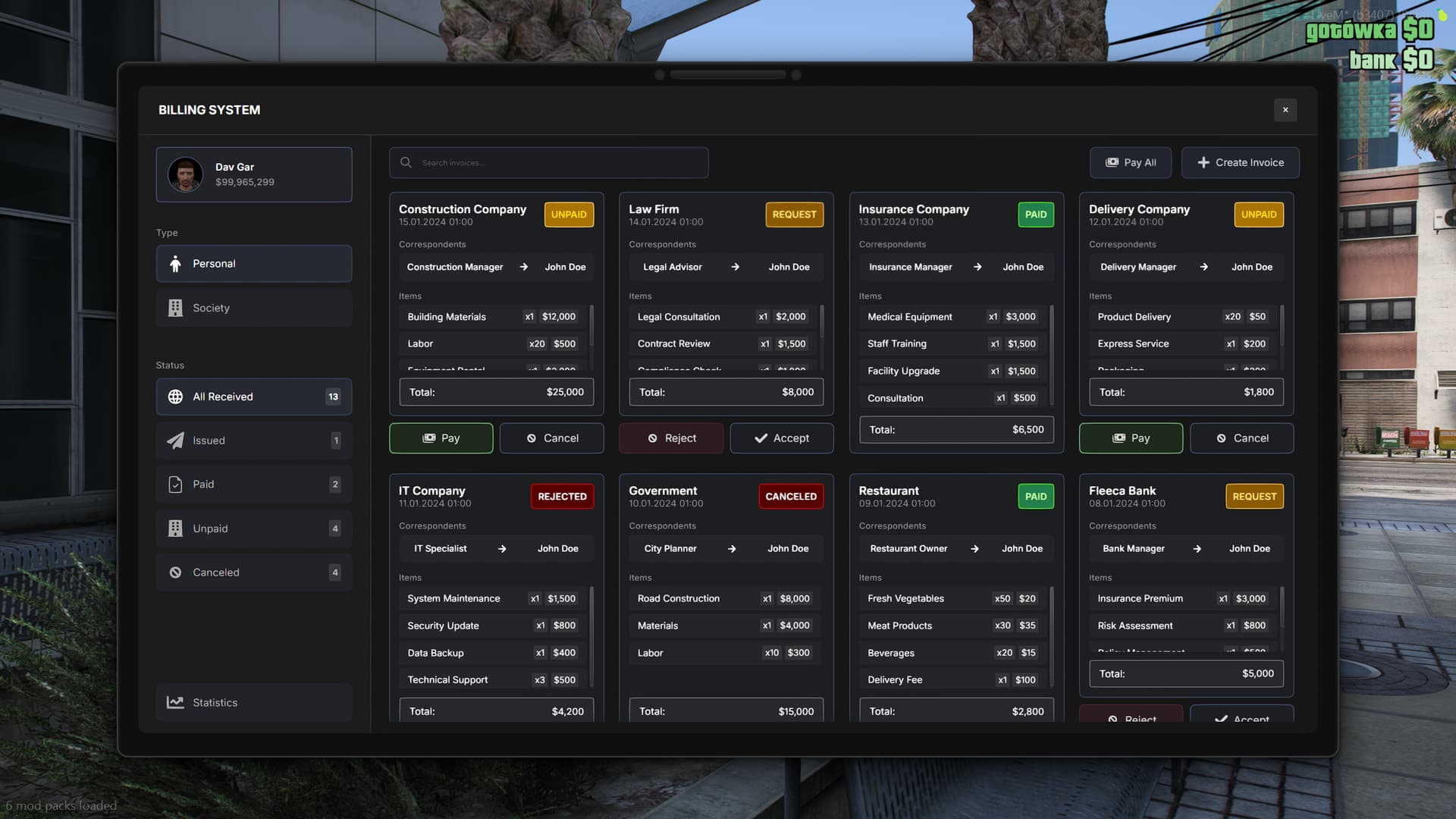 Billing System [ESX/QBCORE/QBOX] - FiveM Releases - Cfx.re Community